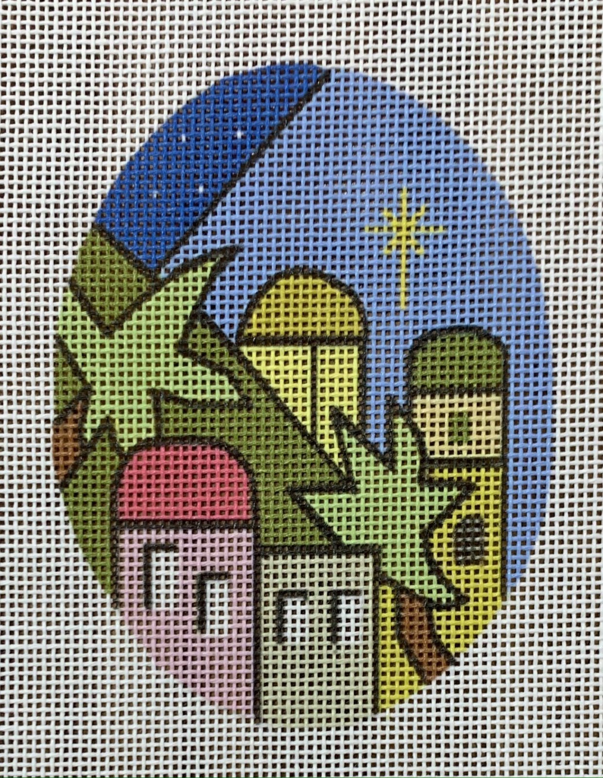 Nativity Stained Glass - Bethlehem – Labors of Love Needlepoint